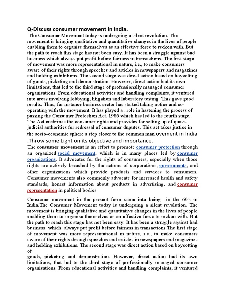 Consumer Movement | PDF | Consumer Protection | Business