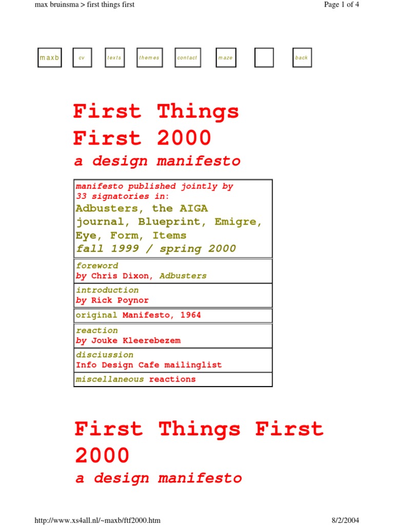 First Things First 2000 | PDF | Design | Communication Design