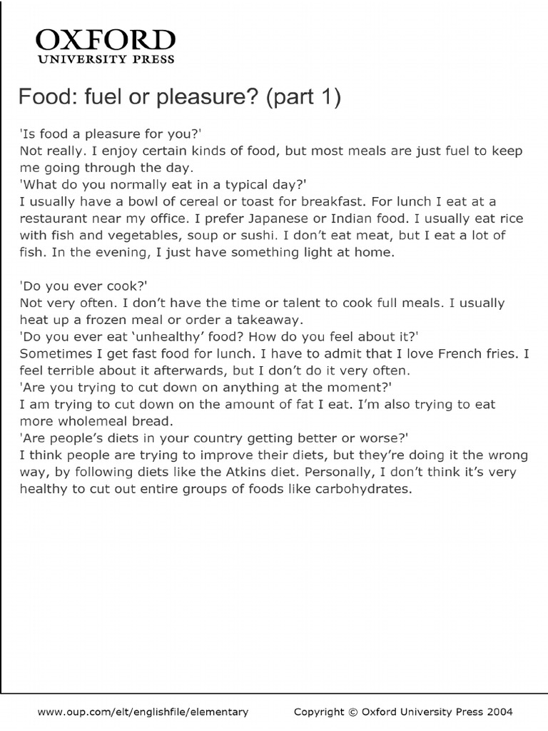 001 - Food Fuel or Pleasure | PDF