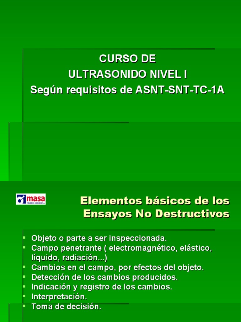 Curso de Ultrasonido Nivel I ASNT | PDF | Olas | Refracción