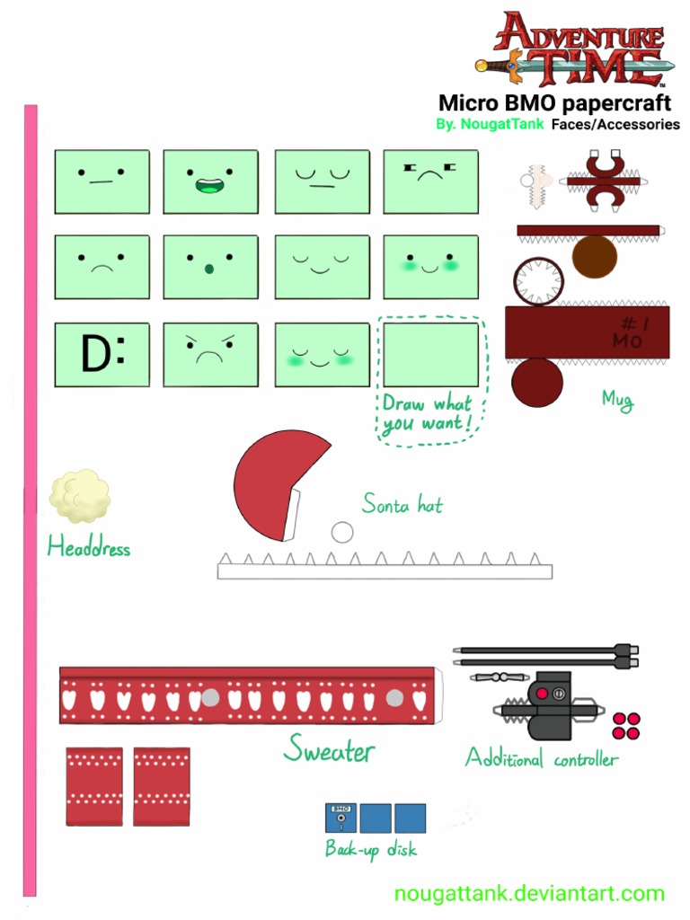 Faces and Accessories BMO Aventure Time | PDF