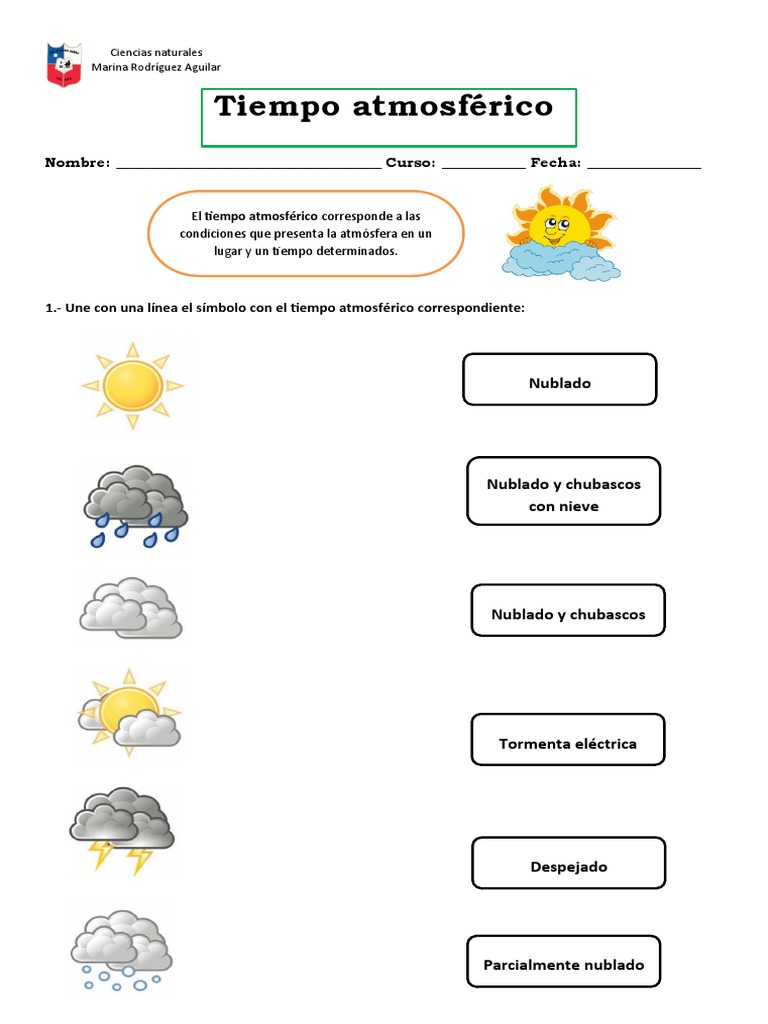 Guía Tiempo Atmosferico 2° Basico | PDF | Temperatura | Atmósfera