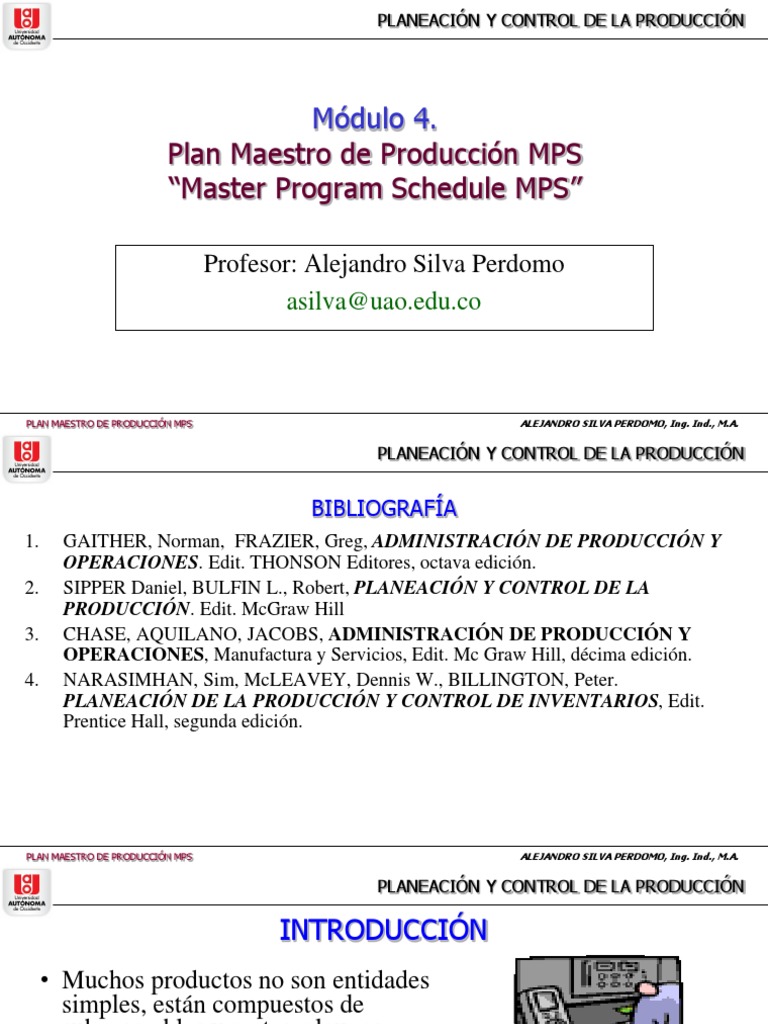 Plan Maestro de Producción MPS | PDF | Inventario | Planificación