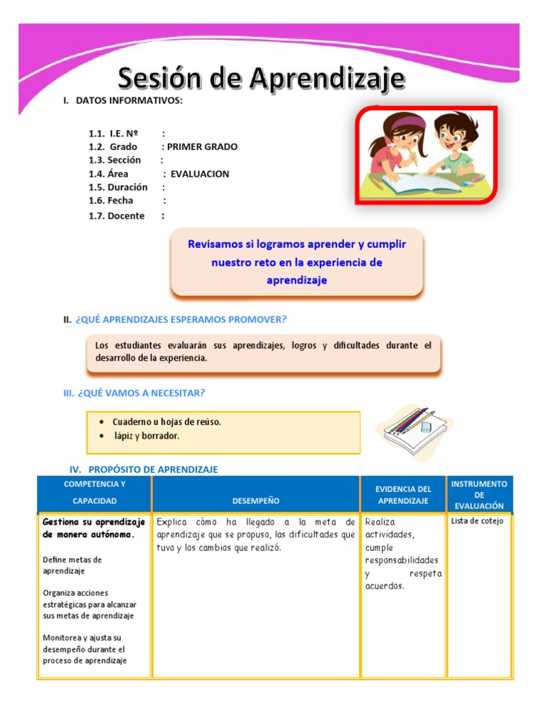 Ses - V13 - EVAL - Revisamos Si Logramos Aprender y Cumplir Nuestro Reto en La Experiencia de ...
