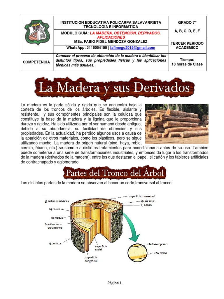 Guia Taller de Tecnologia - Septimo - Periodo III | PDF | Madera | Papel