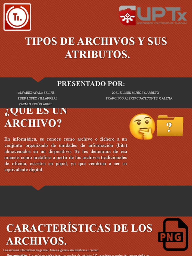 Tipos de archivos y sus atributos | PDF | Archivo de computadora | Desarrollo de software