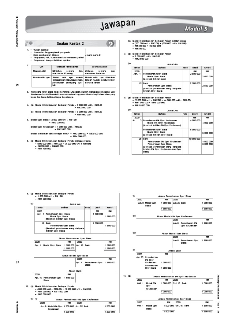 Jawapan Modul 5 | PDF