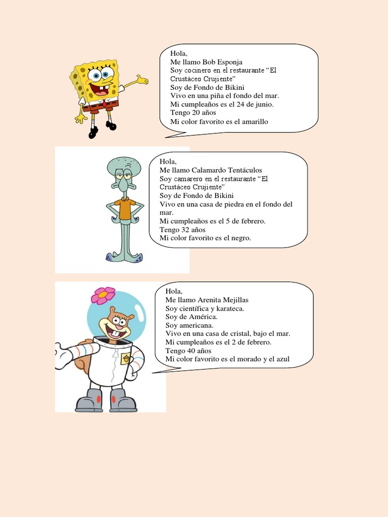 A1 Niños Nacional + Años BOB ESPONJA | PDF | Estilo de vida