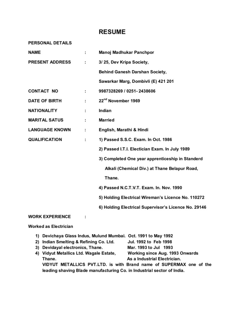 Resume Manoj | PDF | Technology & Engineering | Home & Garden