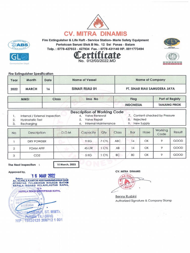 Fire Extiquisher TB Sinar Riau 01 | PDF