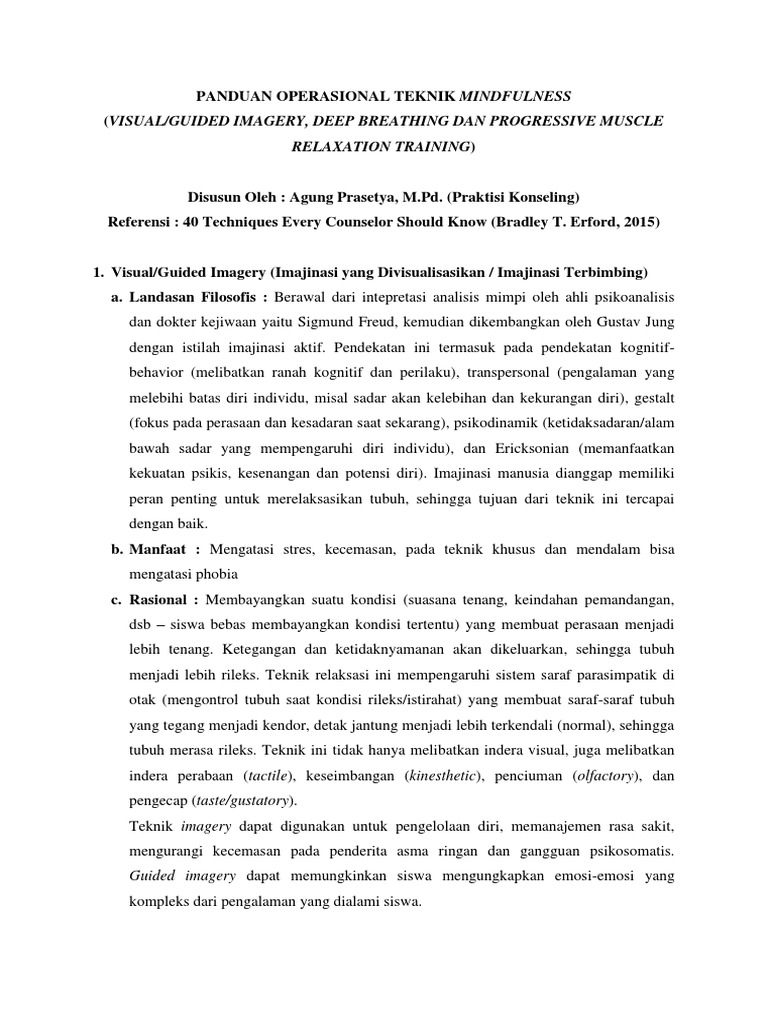 Panduan Operasional Teknik Mindfullnes - Agung Prasetya | PDF