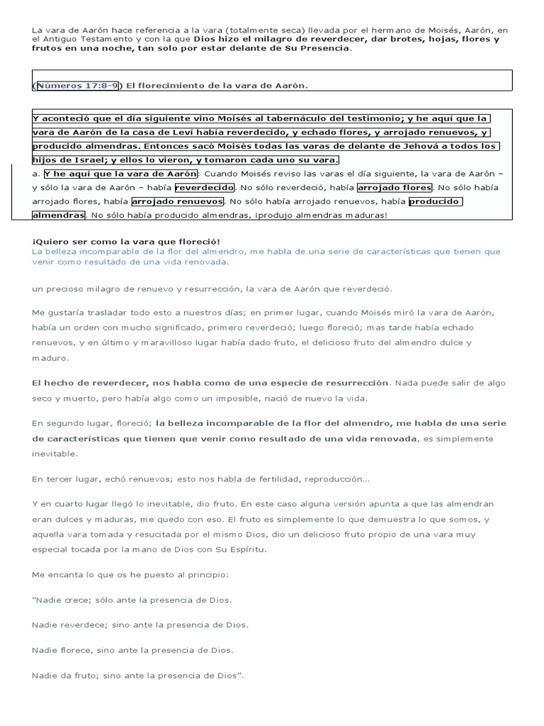 La Vara de Aarón Hace Referencia A La Vara | PDF | Moisés