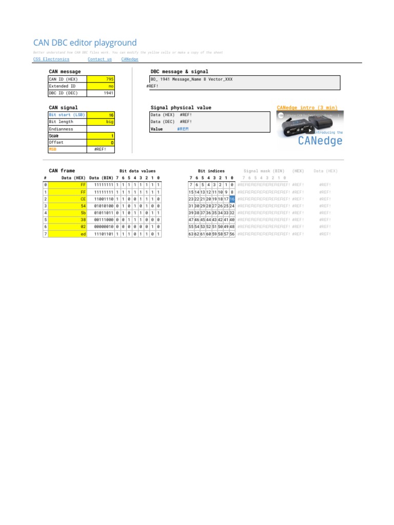 CAN DBC File Editor Guide | PDF | Information Age | Telecommunications