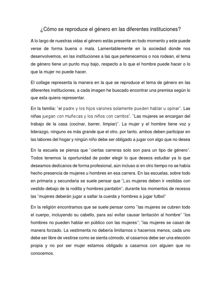 Igualdad de Género Collage | PDF | Mujer