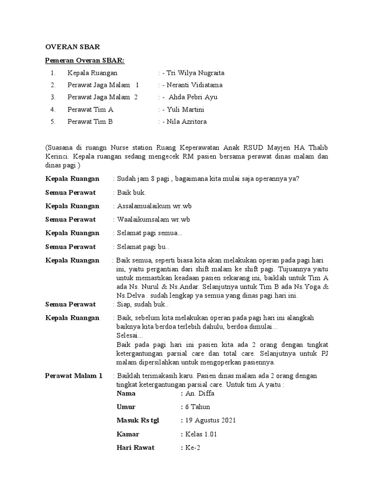 Operan SBAR | PDF