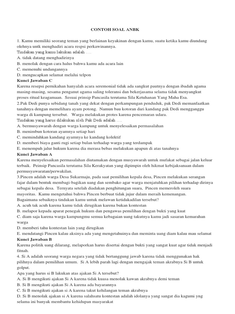 Contoh Soal Anbk | PDF