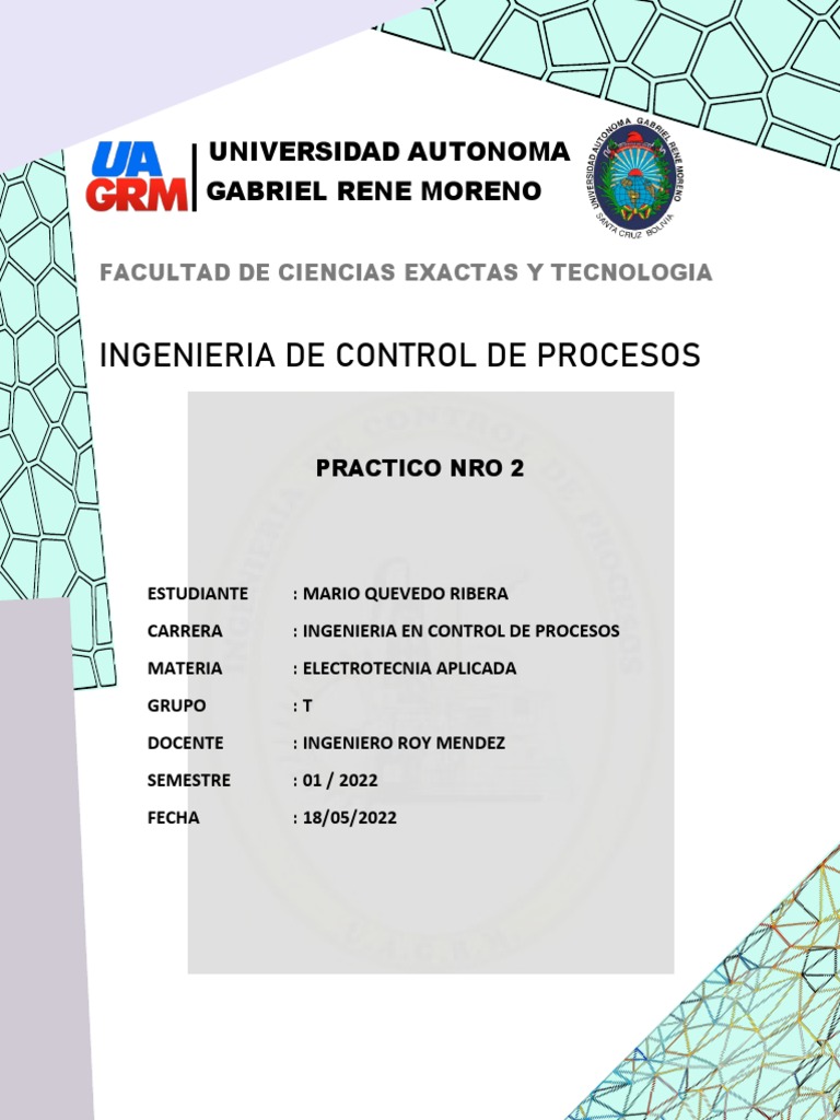 Practico Nro 2 Mario Quevedo Ribera | PDF | Resistencia Eléctrica y ...