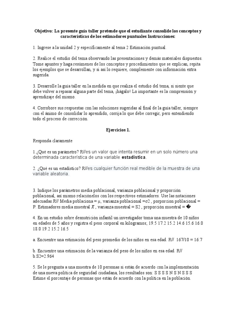 Estadistica Estimacion Puntual | PDF | Estimador | Teoría estadística