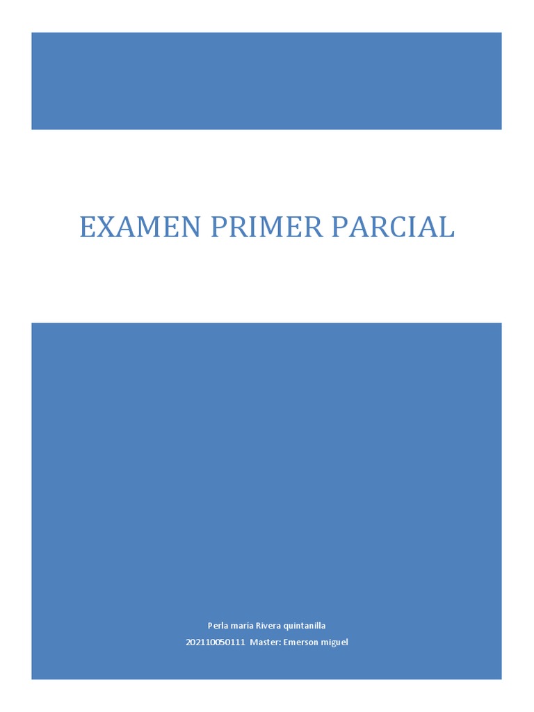 Examen Primer Parcial - Perla Rivera - 202110050111 | PDF
