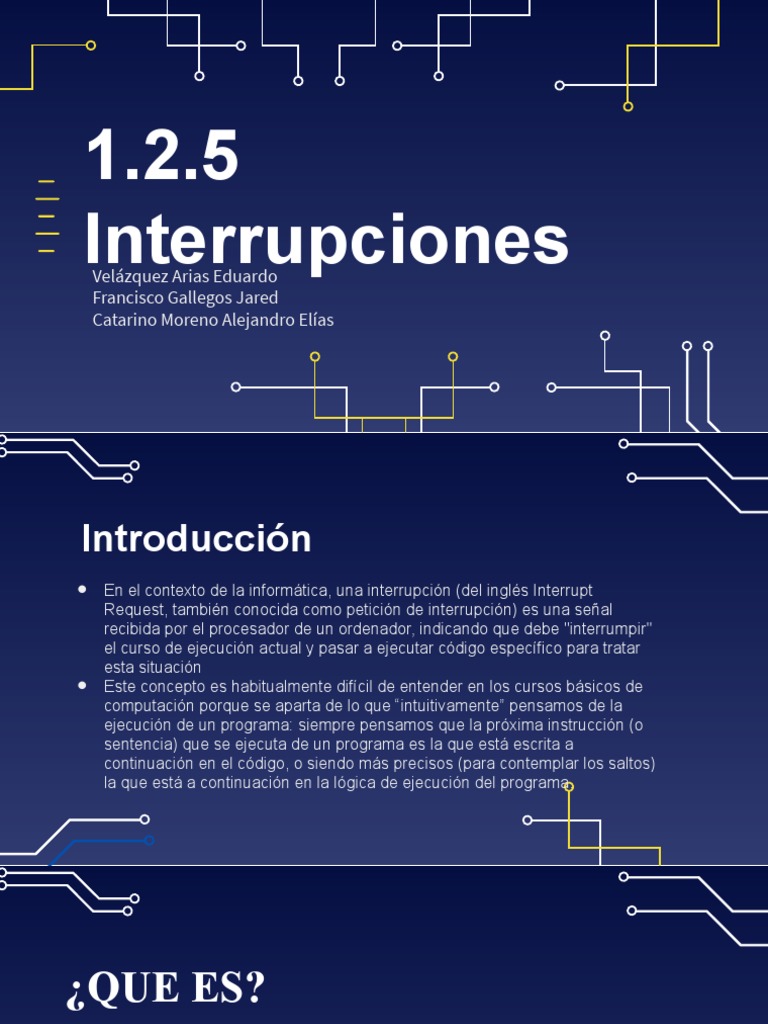 1.2.5 Interrupciones | PDF | De entrada y salida | Unidad Central de procesamiento