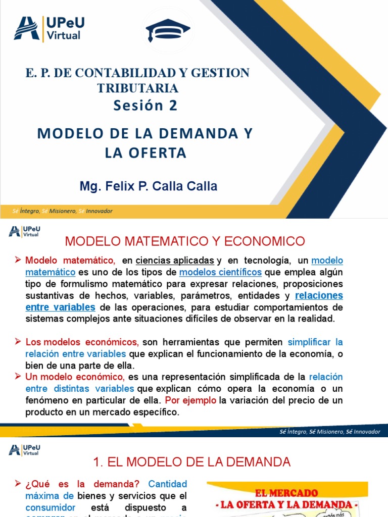 Sesión 2 - Modelo de La D y O - F. Cala | PDF | Oferta (economía) | Oferta y demanda