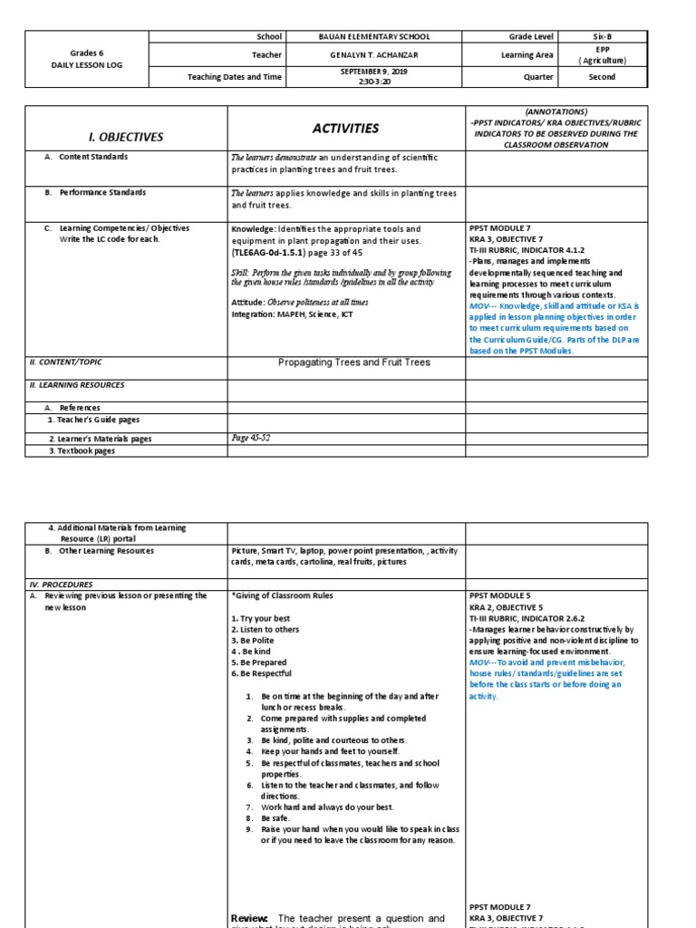 COT - DLP EPP 6 - Tools | PDF | Teaching Method | Learning