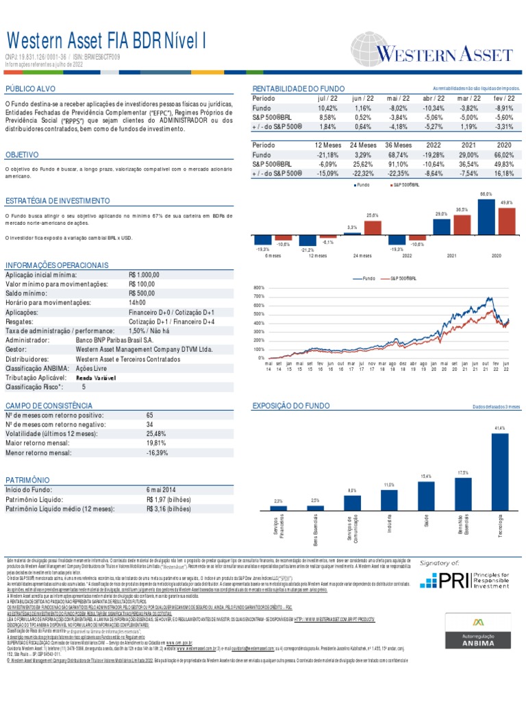 Western Asset FIA BDR Nível 1 Jul2022 | PDF | Investimentos | Comércio
