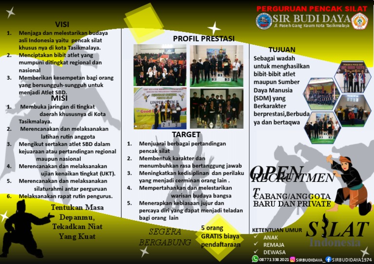 Brosur Perguruan Pencak Silat Sir Budi Daya | PDF