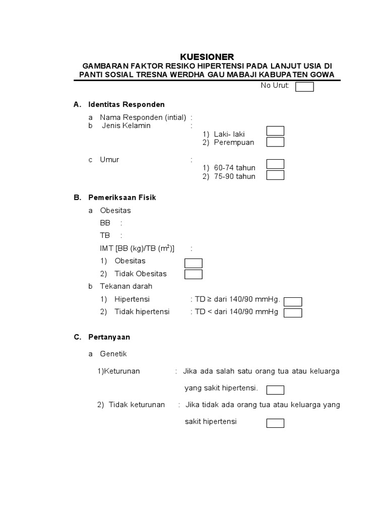 KUESIONER | PDF | Gaya Hidup