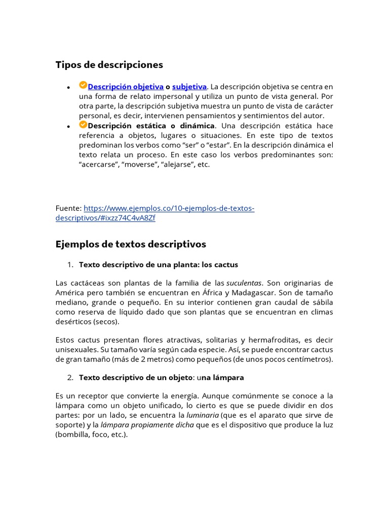 Ejemplos de Textos Descriptivos | PDF | Virus de la Influenza A Subtipo ...