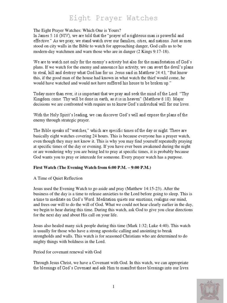 The Eight Prayer Watches | PDF | Prayer | Religious Belief And Doctrine