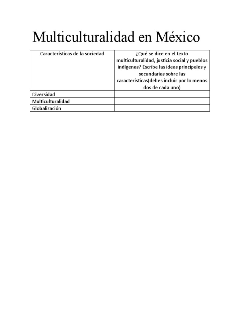 Multiculturalidad en México | PDF