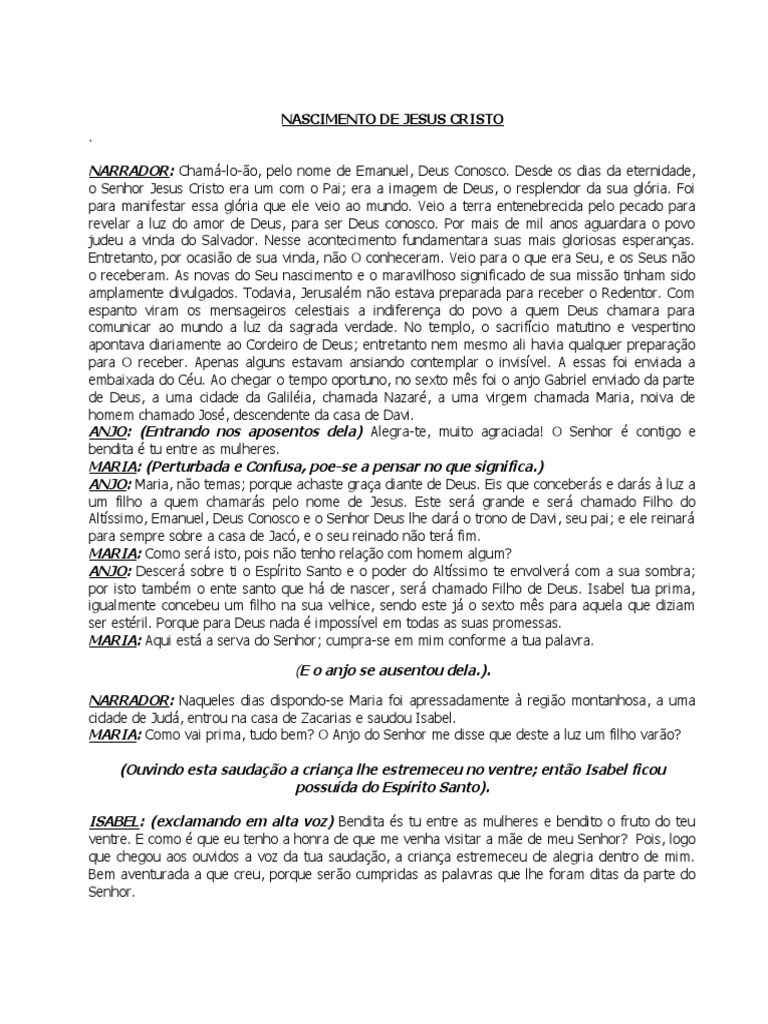 Nascimento de Jesus Cristo (Original) | PDF | Nascimento de Jesus ...