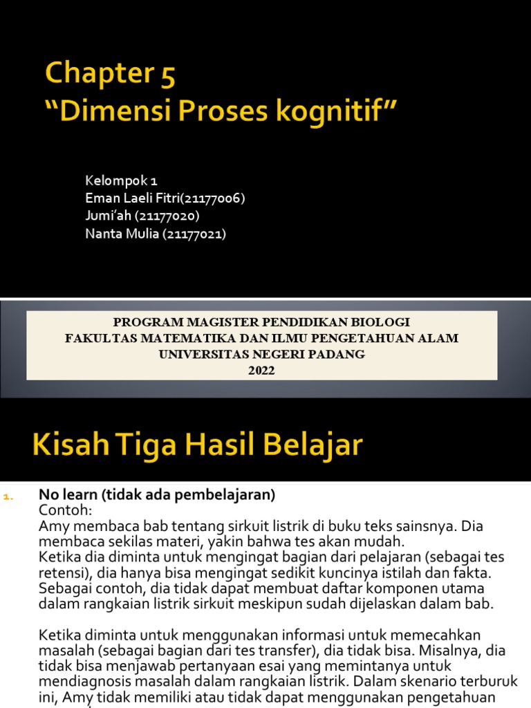 PPT Chapter 5 (Dimensi Proses Kognitif) | PDF | Seni & Disiplin Bahasa
