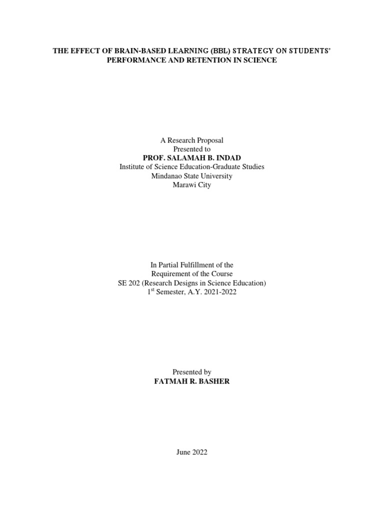 The Effect of Brain-Based Learning (BBL) Strategy On Students ...