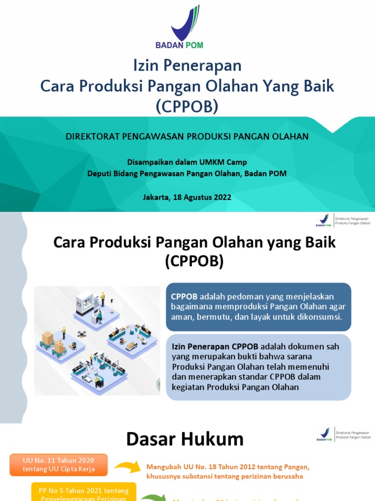 Izin Penerapan CPPOB - UMKM Camp 18 Agustus 2022 | PDF