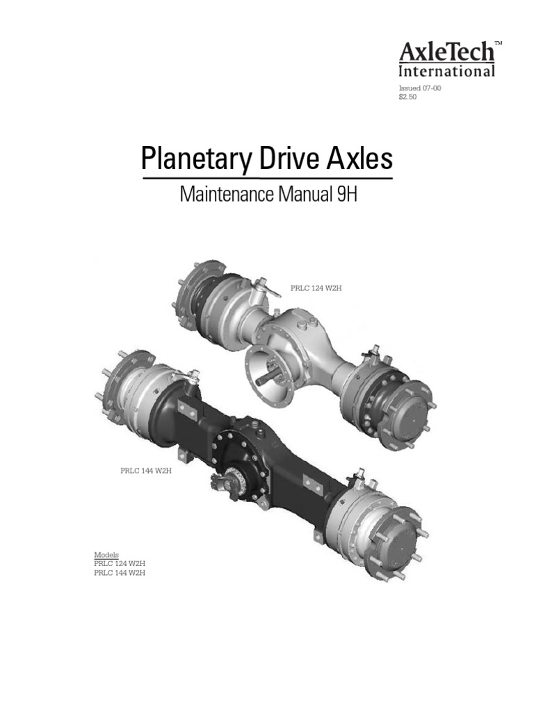 Planetary Drive Axles: Maintenance Manual 9H | PDF | Axle | Gear