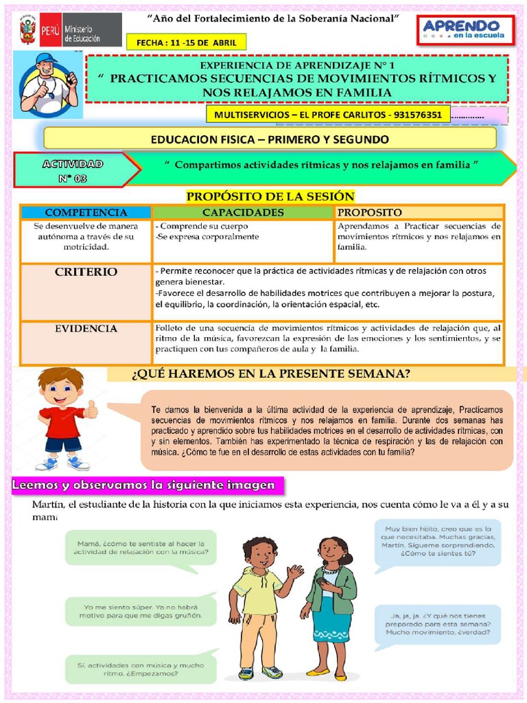 Experiencia de Aprendizaje 01 - Actividad 3 - 1ero y 2do Grado - 2022 - Tutoria | PDF