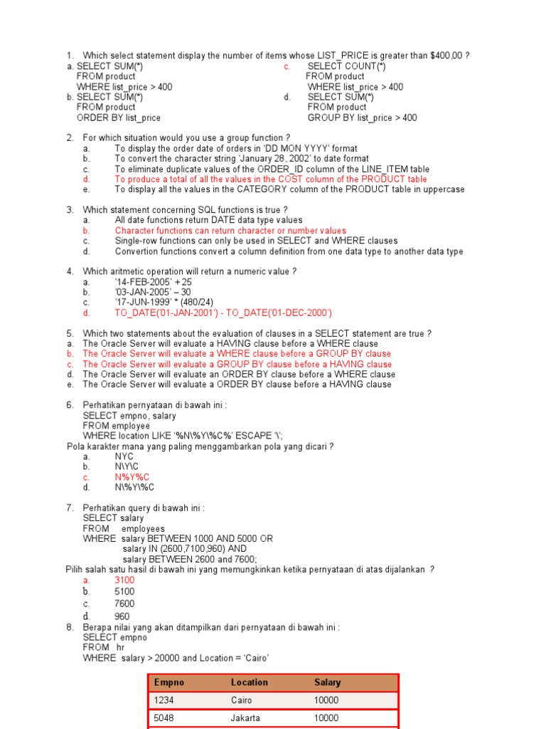 Kisi Kisi | PDF | Sql | Data Management Software
