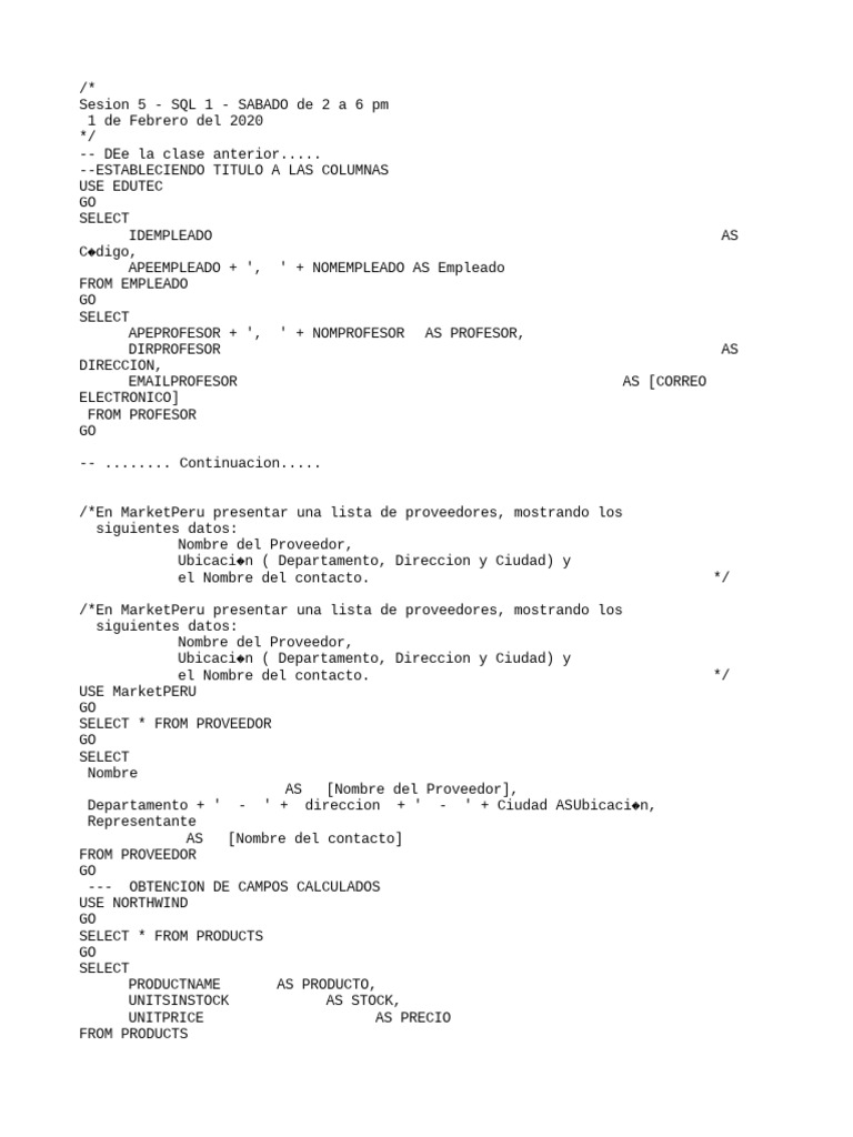 Consultas SQL para Bases de Datos | PDF | Informática