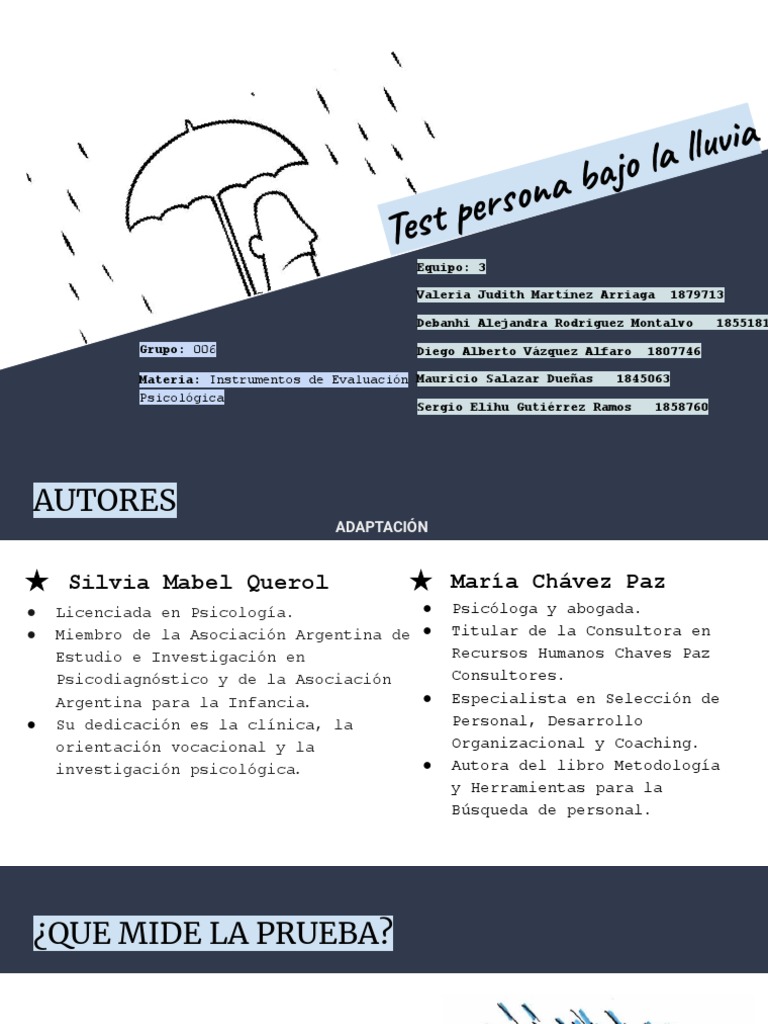 Test Persona Bajo La Lluvia | PDF | Sicología | Salud mental