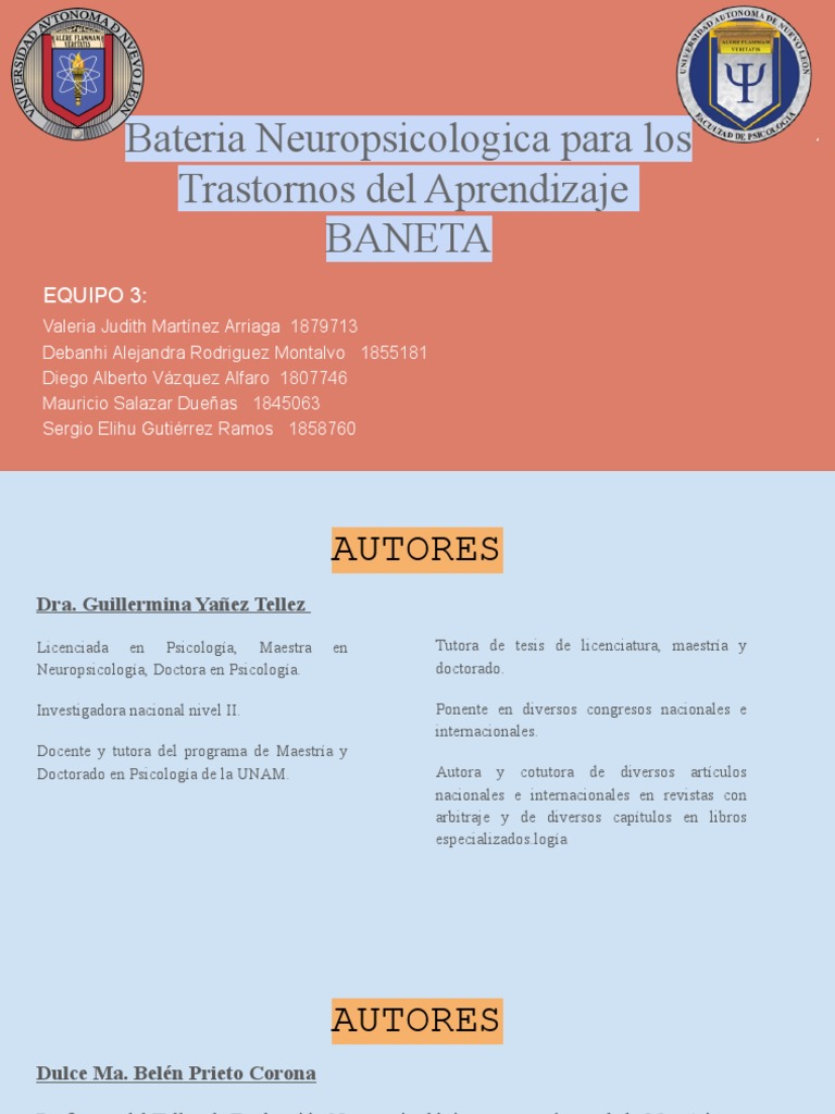 Presentacion BANETA | PDF | Cognición | Ciencia cognitiva