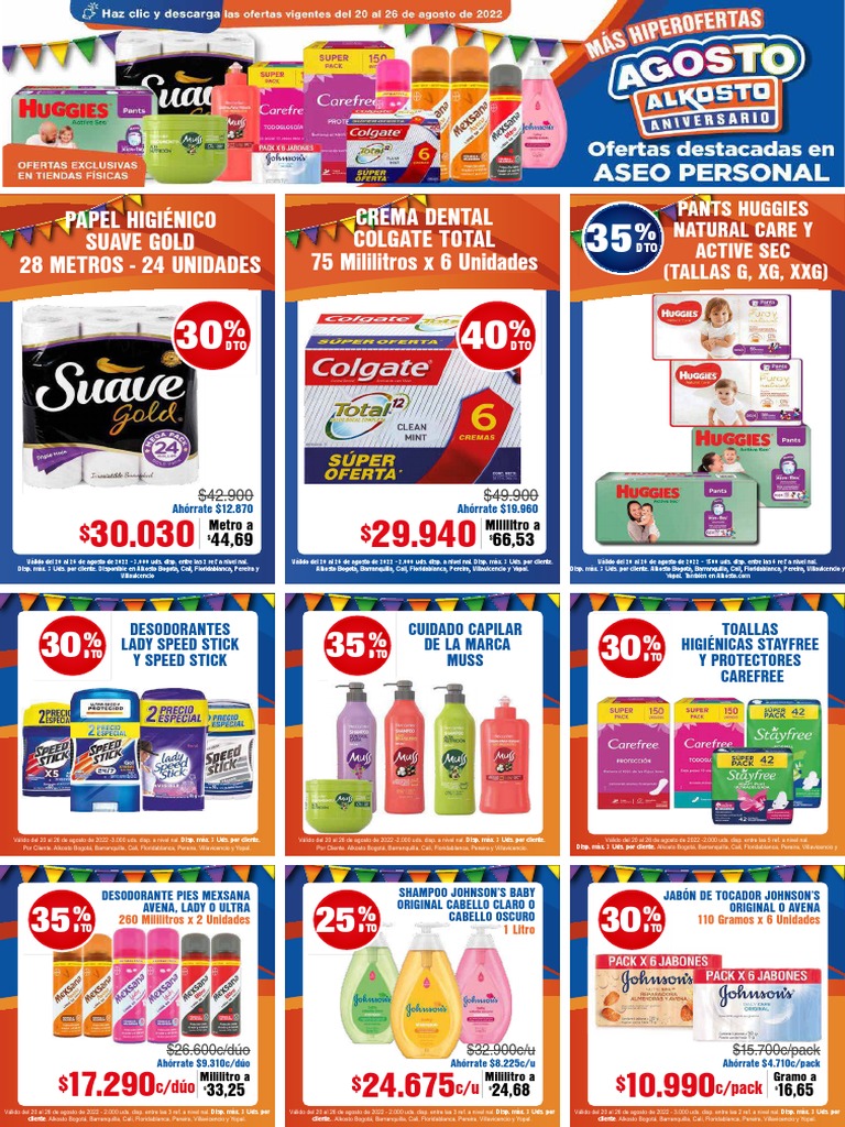 Alkosto Separata Digital Mercado Aseo Personal 20082022 | PDF | Unidades de medida