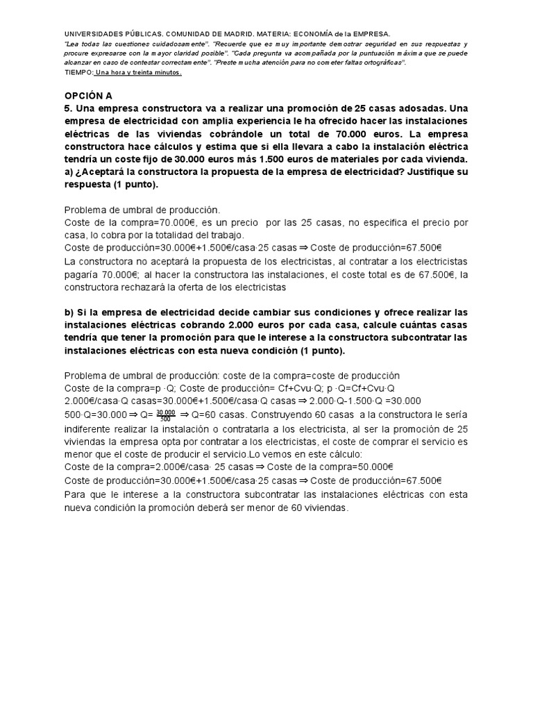 Modelo Examen 2018 - 2019. | PDF