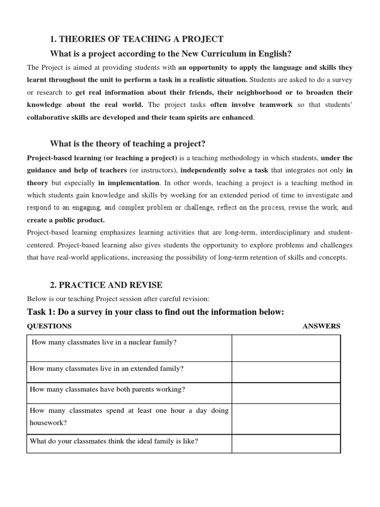 Teaching Project | PDF | Project Based Learning | Teaching Method
