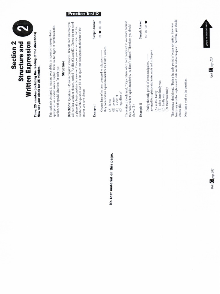 TOEFL ETS Structure Practice Test D | PDF