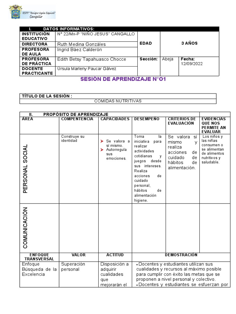 Sesión DE APRENDIZAJE N 1 | PDF | Método de enseñanza | Aprendizaje