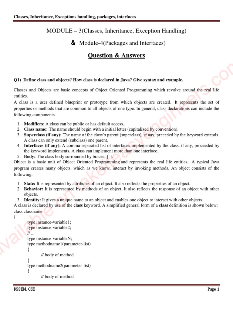 Ooc 18cs45 Module3 Module4 Download Free Pdf Inheritance Object Oriented Programming