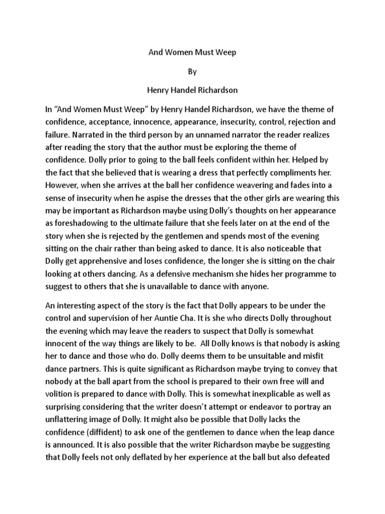 And Women Must Weep Analysis | PDF
