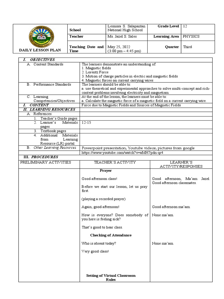 Magnetic Force on a Wire | PDF | Magnetic Field | Flux